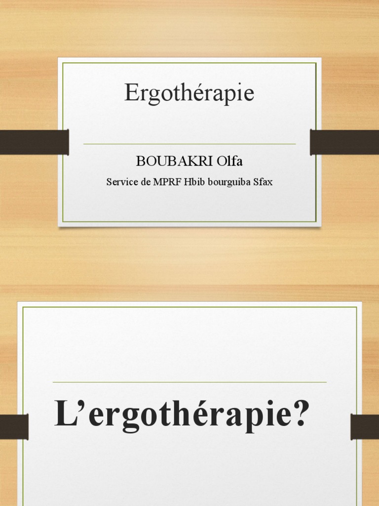 Cours 1 Mieux Comprendre L'ergo | PDF | Autonomie | Médecine physique et de réadaptation