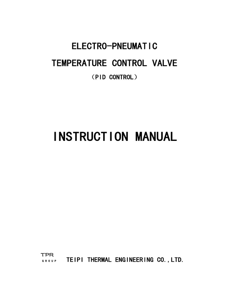 E-P Control Valve Instructions | PDF | Valve | Electrical Engineering