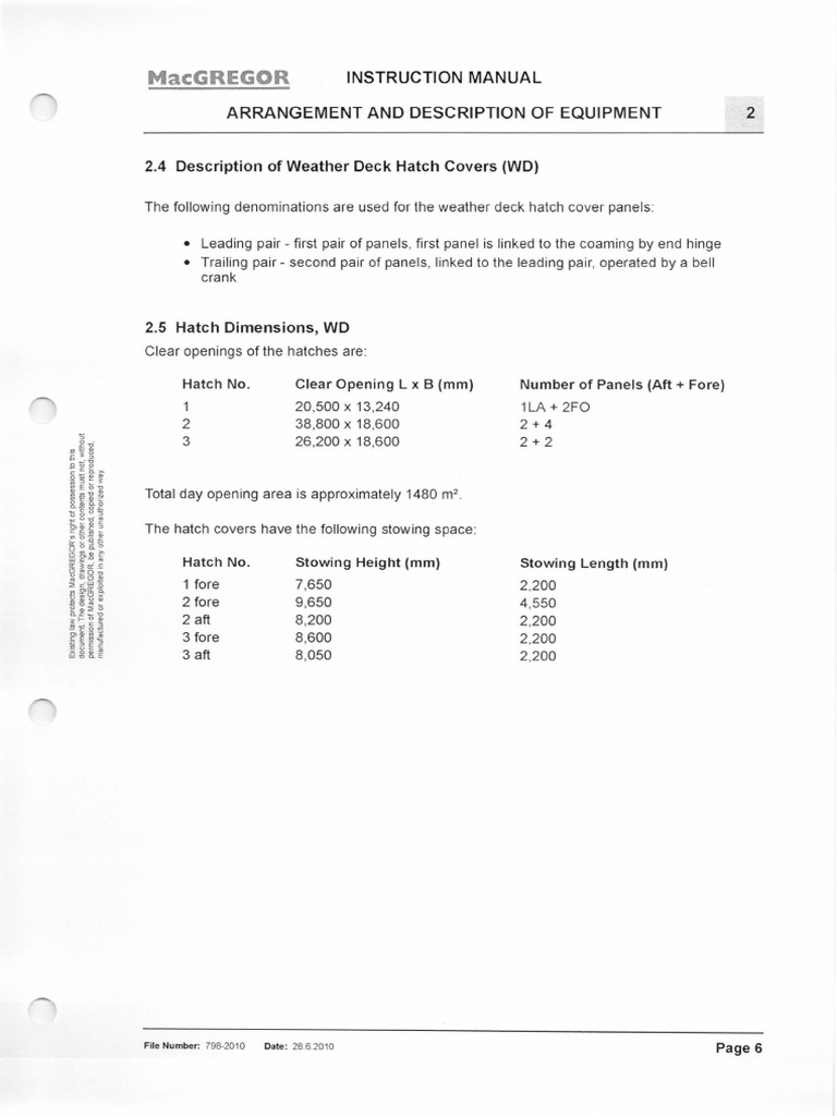 Mcgregor Hatch Covers Manual | PDF | Valve | Mains Electricity