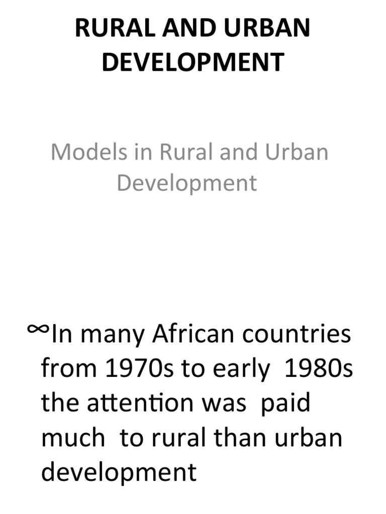 Rural and Urban Development | PDF | Rural Area | Market (Economics)