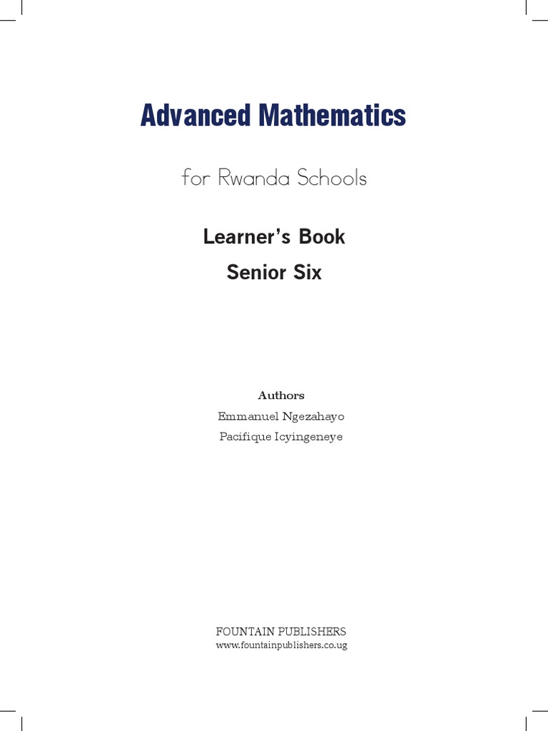 Advanced Mathematic S.6 Learner's Book2 PDF | PDF | Integral | Complex ...