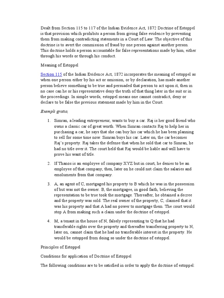 Section 115: Exempli Gratia | PDF | Estoppel | Res Judicata