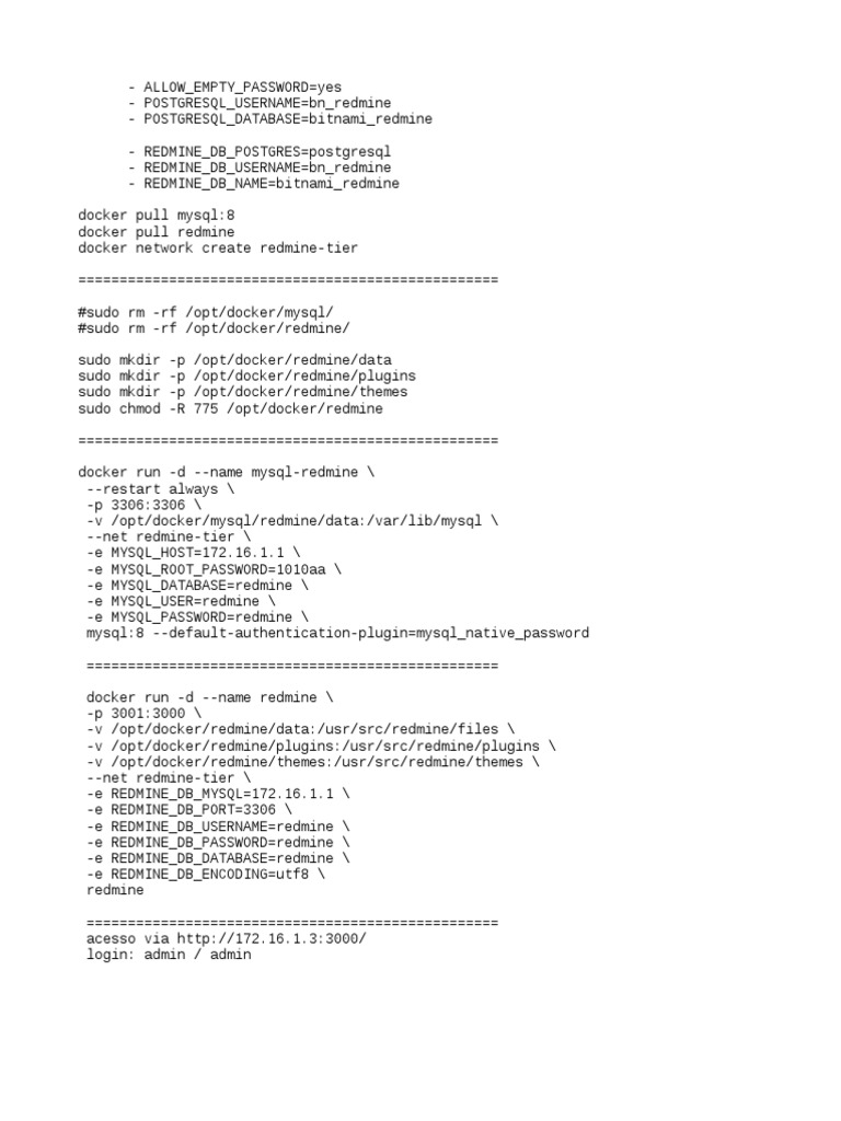 Configuring and Deploying Redmine with MySQL on Docker Containers | PDF