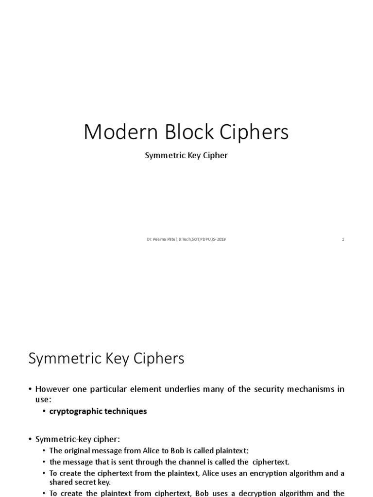 L5 Modern Block Cipher | PDF | Cipher | Cryptography