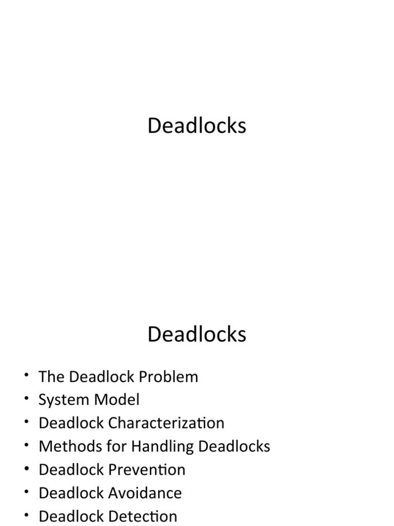 Lecture 6 Deadlocks Pdf Process Computing Concurrent Computing