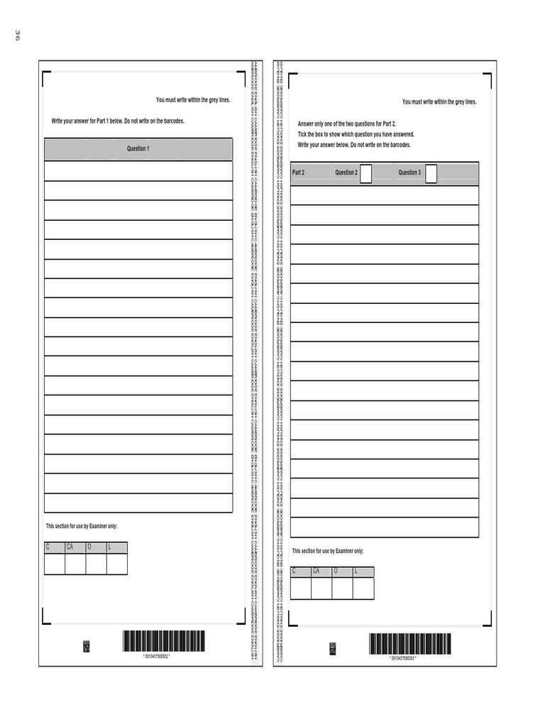 PET Answer Sheet WRITING 2020 | PDF | Educational Assessment And ...
