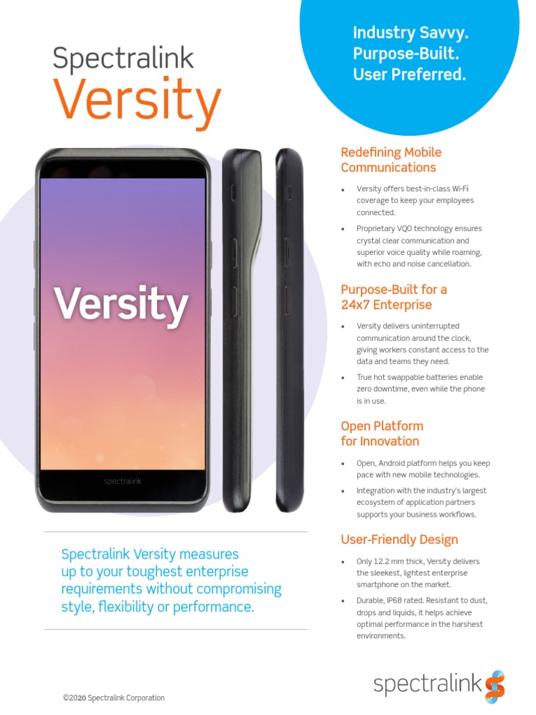 Versity Data Sheet 2020 | PDF | Smartphone | Bluetooth