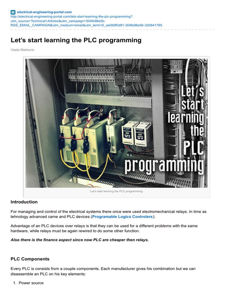 Let's Start Learning The PLC Programming: Vlada Markovic | PDF ...