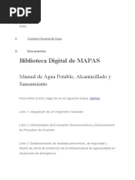 Manual de Agua Potable, Alcantarillado y Saneamiento (MAPAS) PDF | PDF | Agua potable | Saneamiento