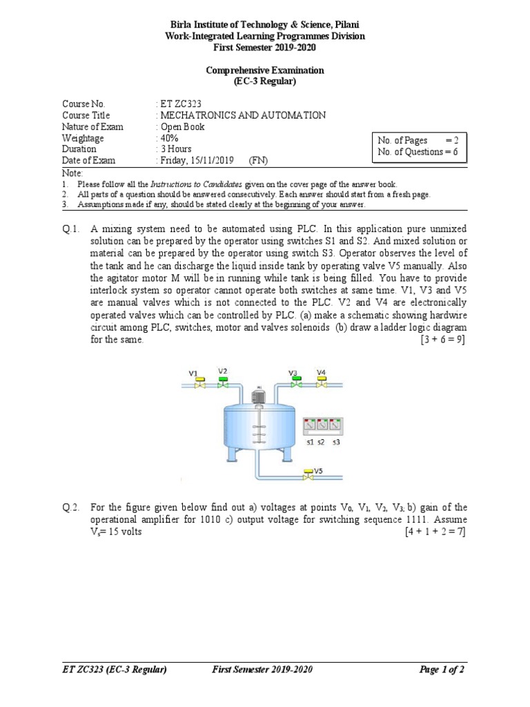 Etzc323 Ec-3r First Sem 2019-2020 | PDF | Programmable Logic Controller ...