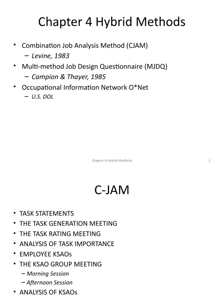 Comparing Hybrid Job Analysis Methods: Combination Job Analysis Method ...