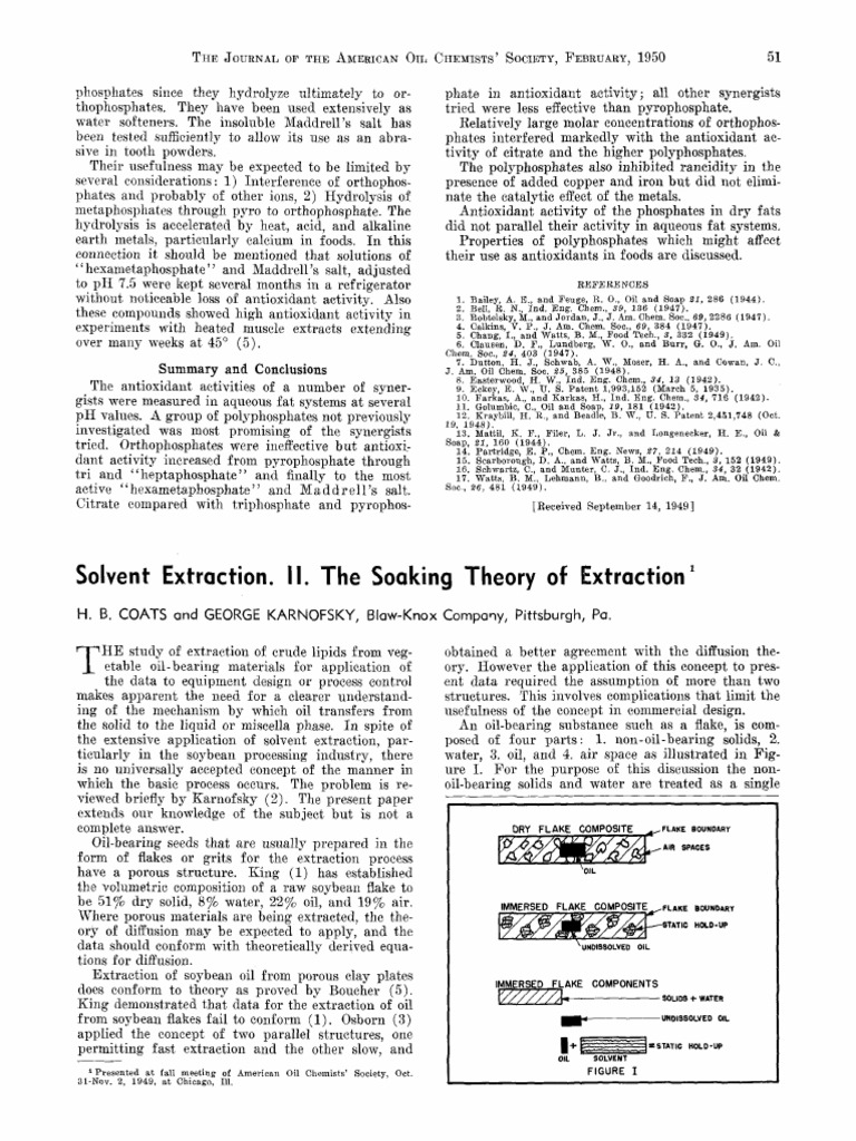 1950 - Solvent Extraction. II. The Soaking Theory of Extractions ...