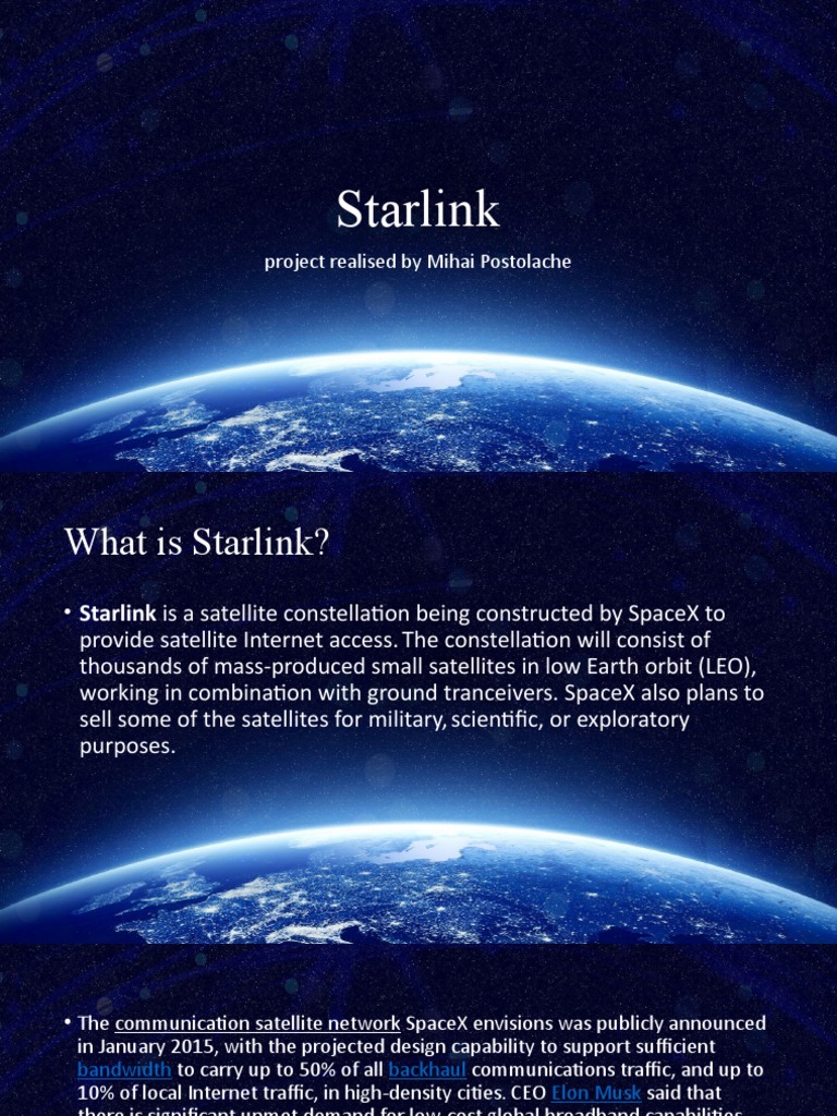 Starlink: Project Realised by Mihai Postolache | PDF | Spaceflight ...