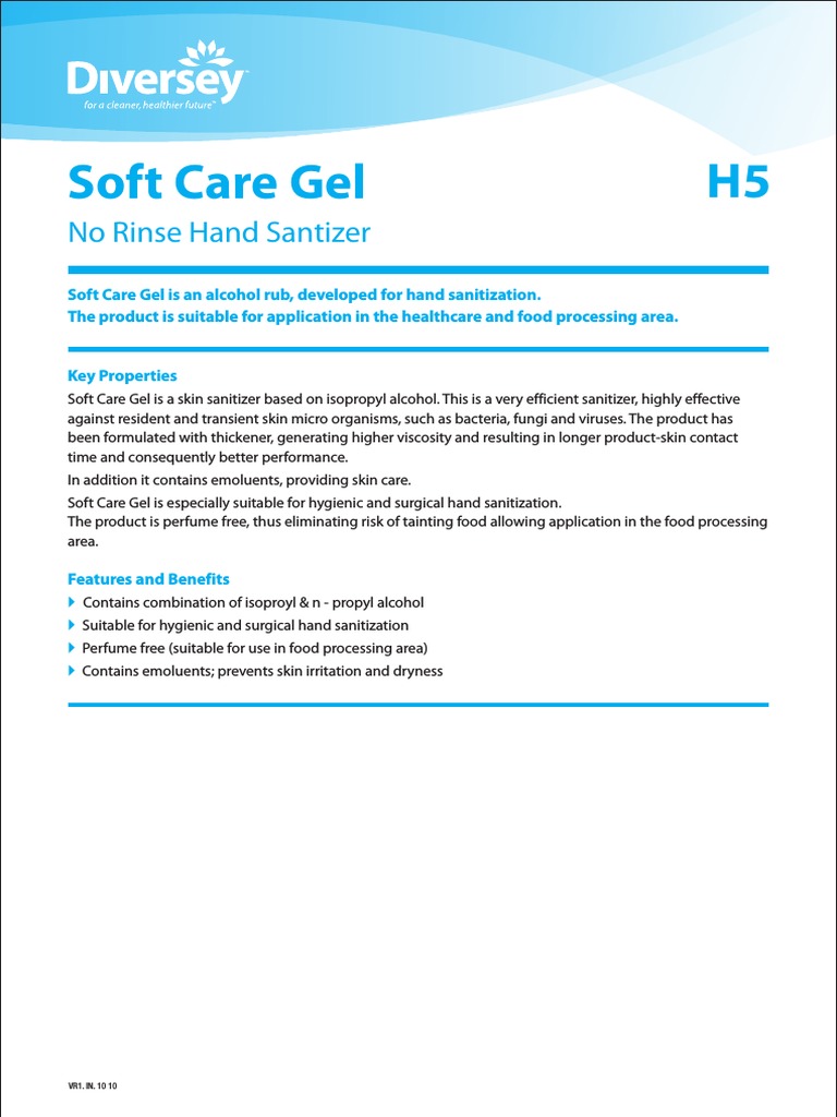 Soft Care Gel H5: No Rinse Hand Santizer | PDF | Nature