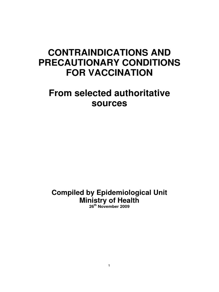 Vaccine Contraindications and Precautions | PDF | Vaccines ...