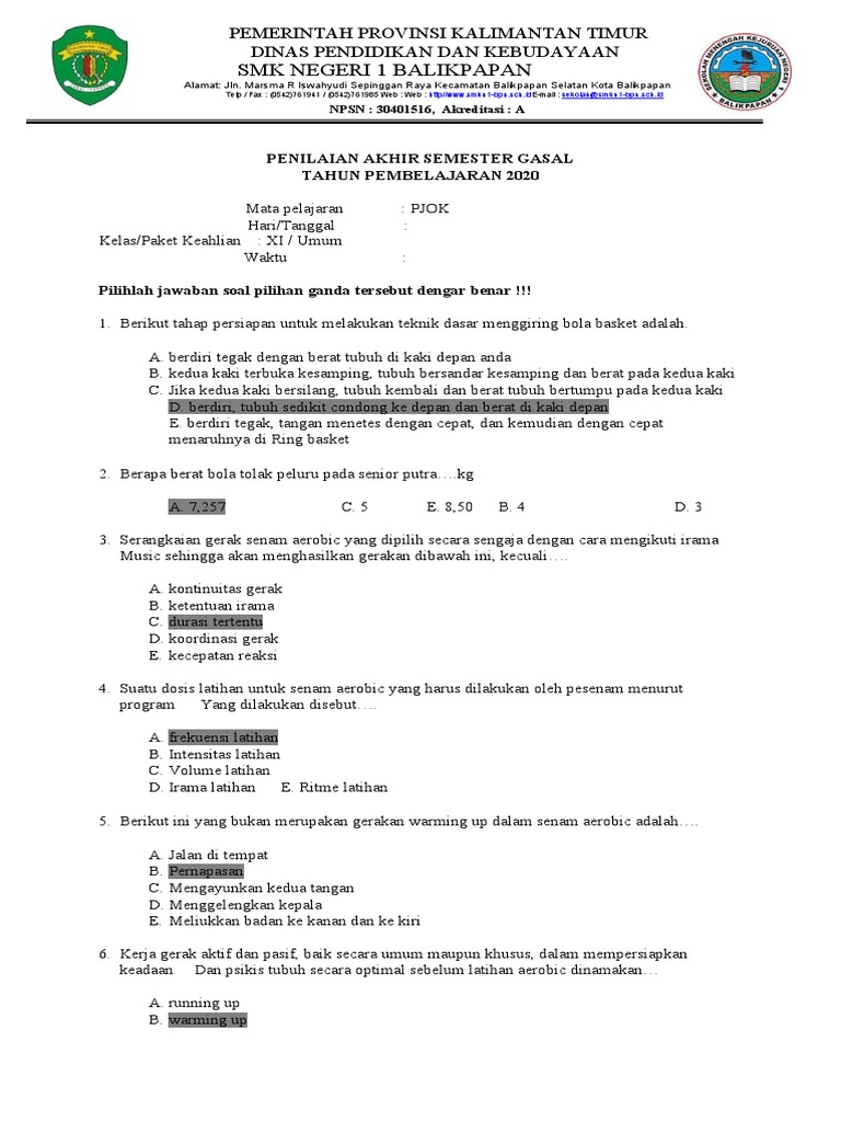 Soal Ulangan Semester Kelas XI Corona WISNU GP1 | PDF