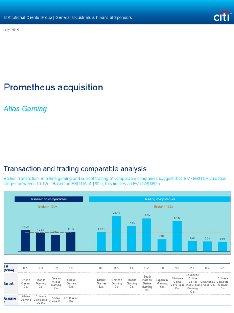 Prometheus Acquisition Valuation Analysis | PDF | Computing And ...