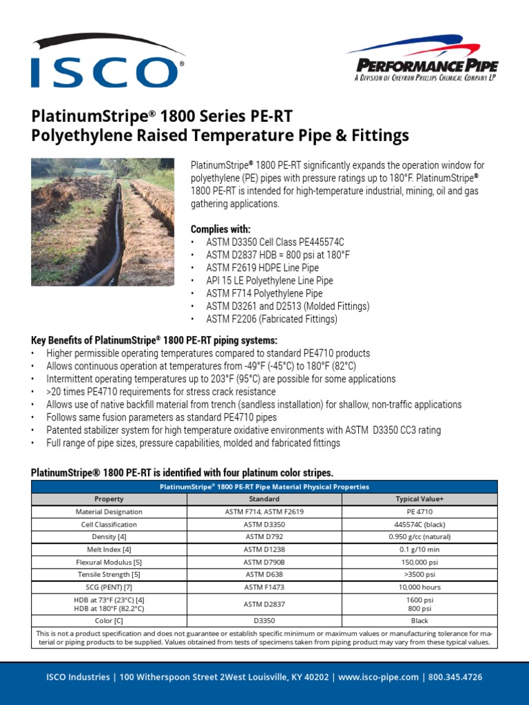 ISCO PERT Brochure - Updatedjuly2019 | PDF | Polyethylene | Pipe (Fluid ...