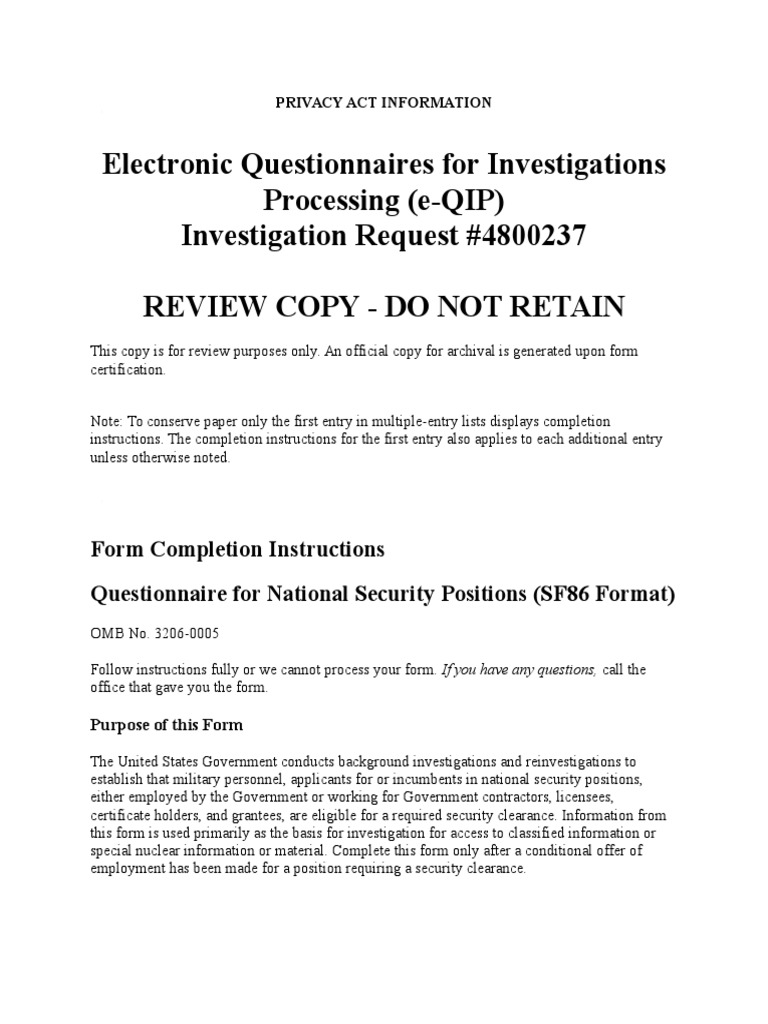 21 October 2015. John Brennan Counterfeit OMB Form No. 3206 | Security ...