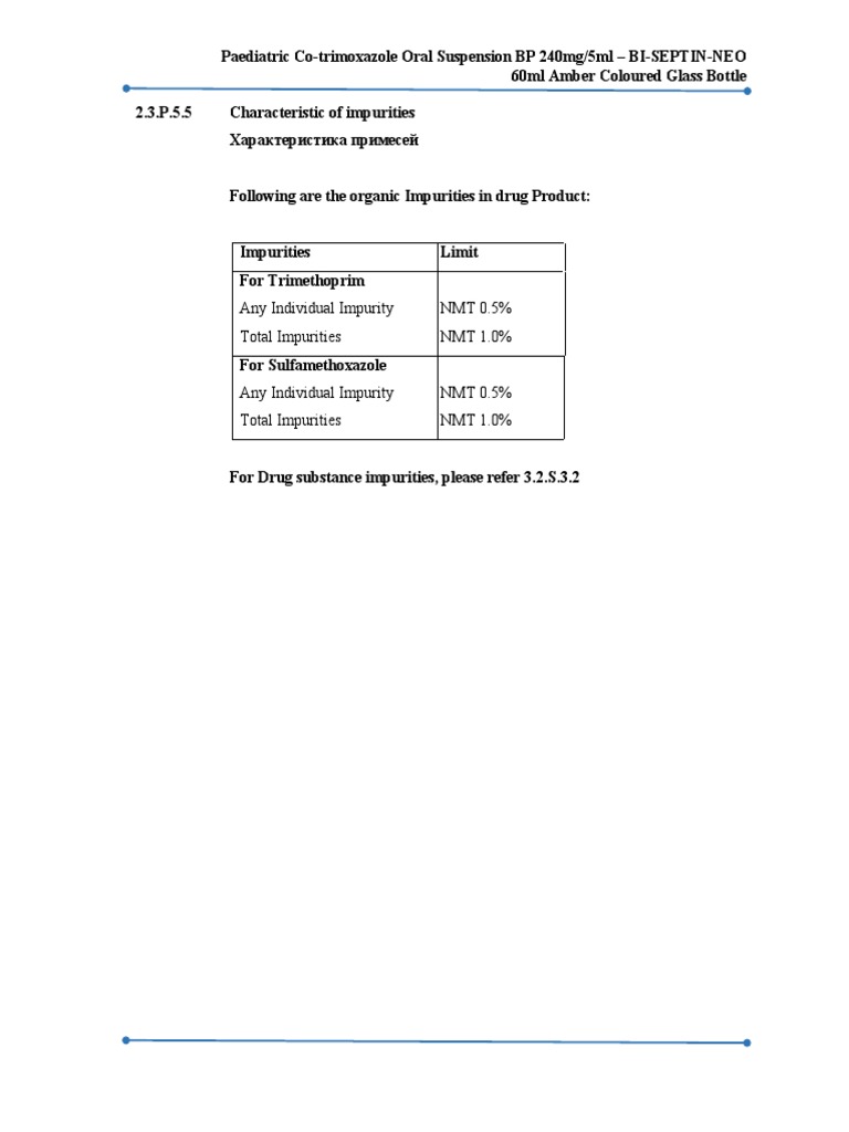 Paediatric Co-trimoxazole Suspension BP | PDF