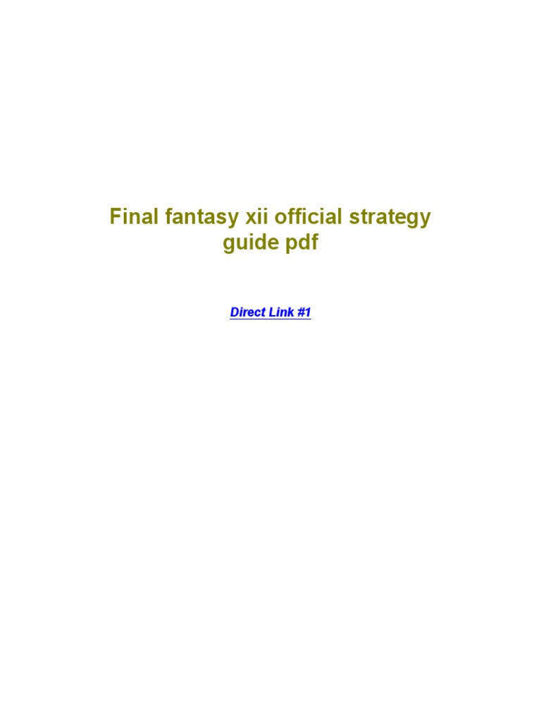 Final Fantasy Xii Official Strategy Guide PDF | PDF | Microsoft Windows ...