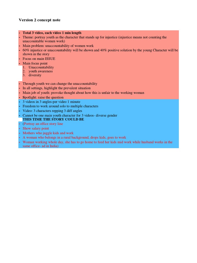 Second Version Concept Note | PDF