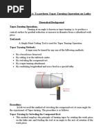 Taper Turning by Tail Stock Offset Method | PDF
