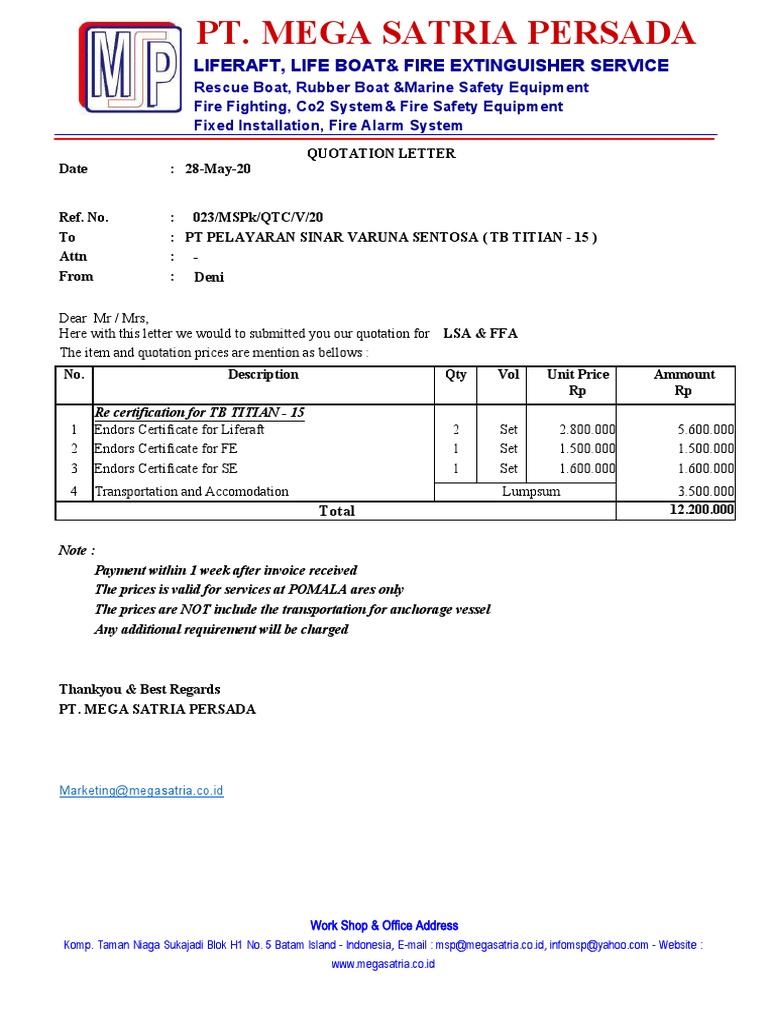 PT VARUNA - TB TITIAN 15 Renew | PDF