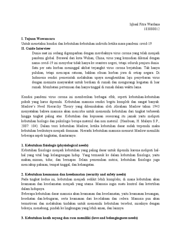 Guide Wawancara | PDF
