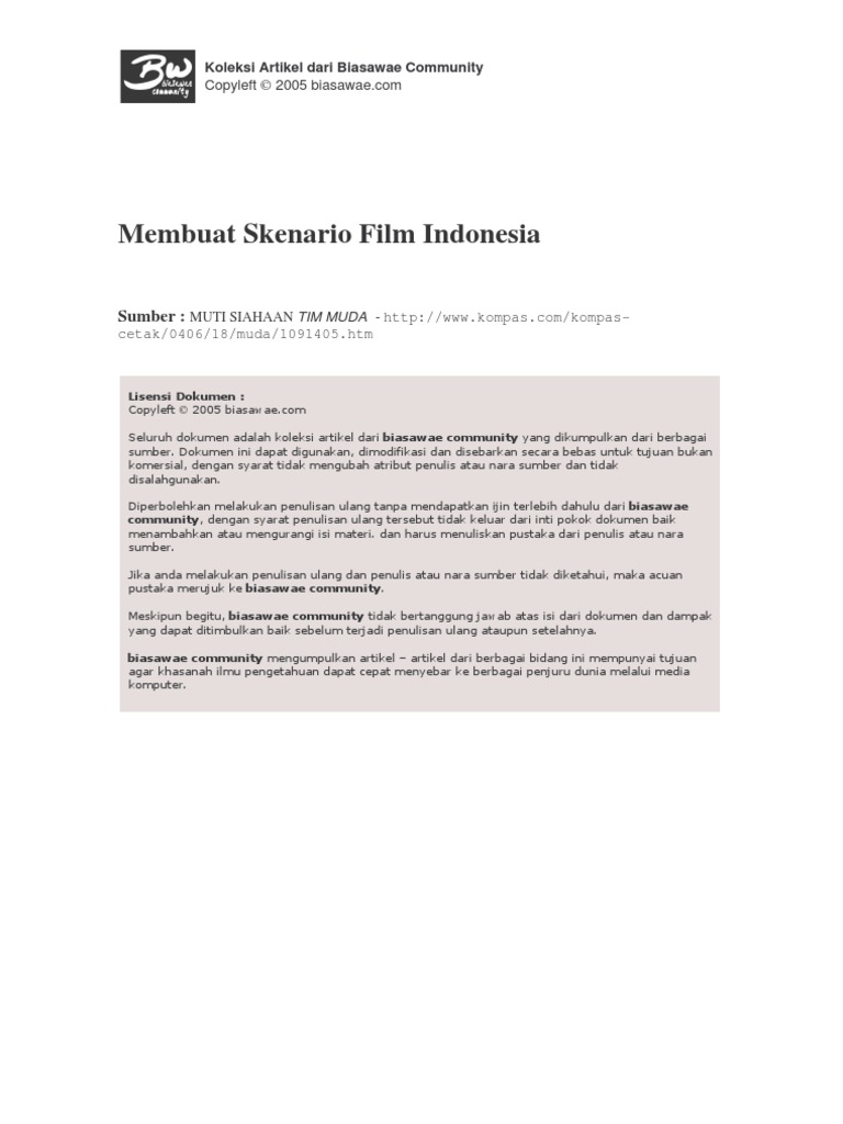 Membuat Skenario Film Indonesia | PDF