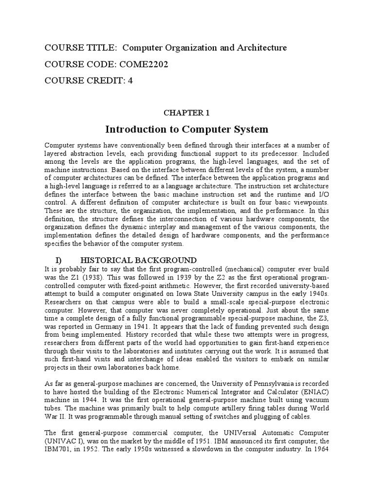 Introduction To Computer System | PDF | Central Processing Unit | Integrated Circuit