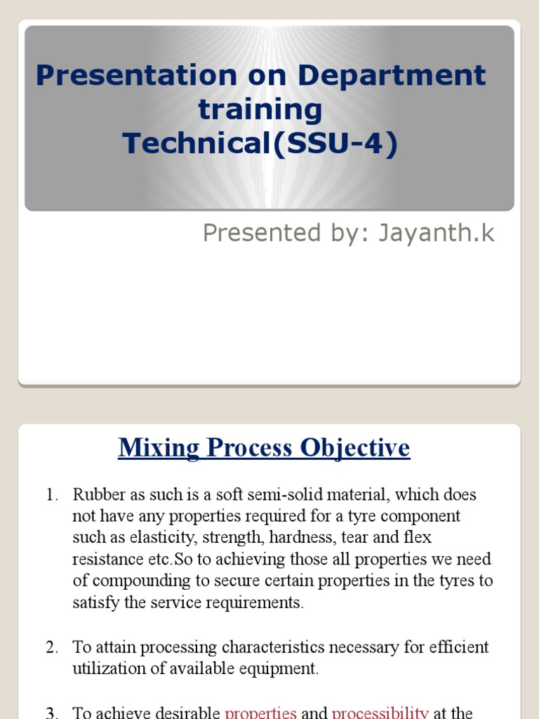 Presentation On Department Training Technical (SSU-4) : Presented By: Jayanth.k | Download Free ...