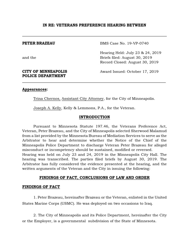 Arbitration Ruling | Use Of Force | Reasonable Person