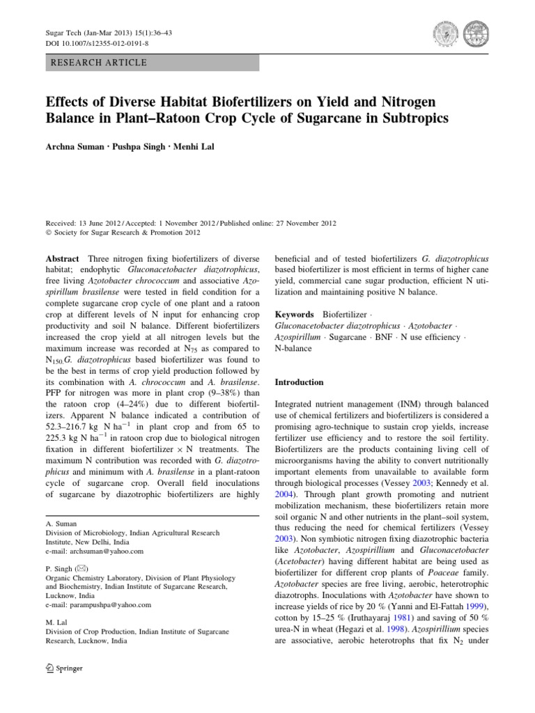 Biofert 5 PDF | PDF | Sugarcane | Fertilizer