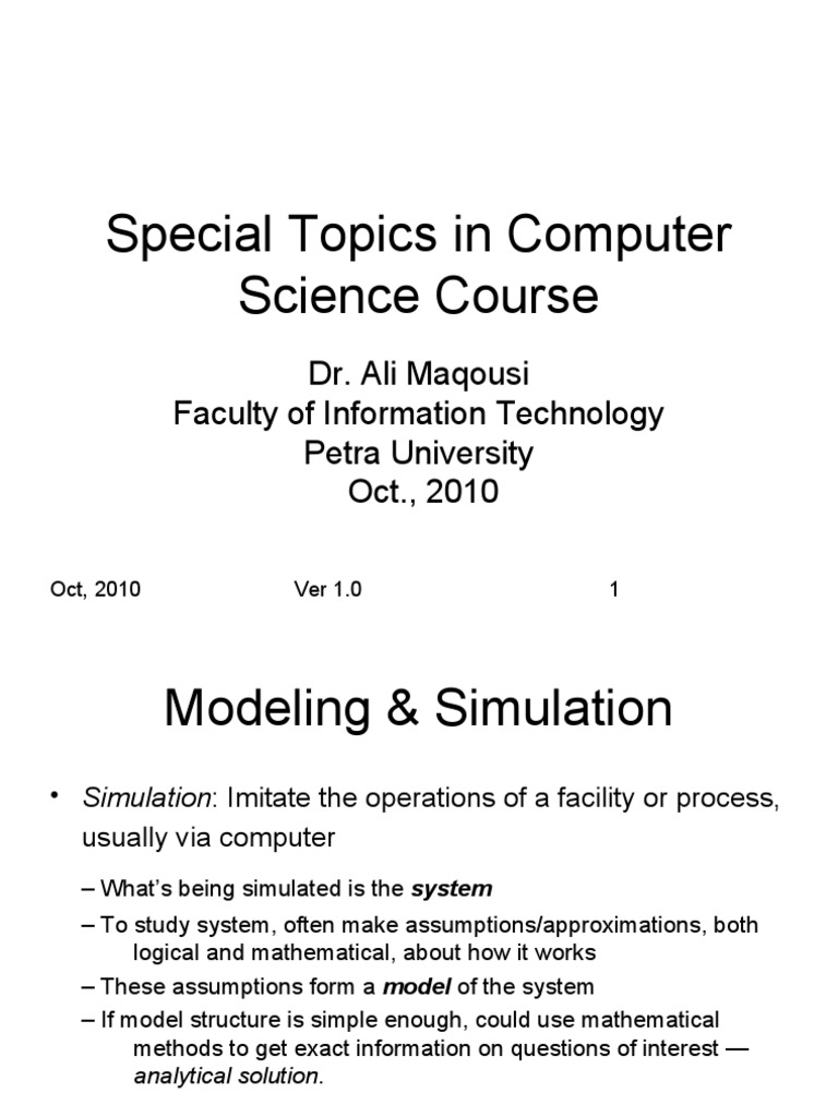 1244 200 Set1SimulationModelling | PDF | Computer Network | Simulation