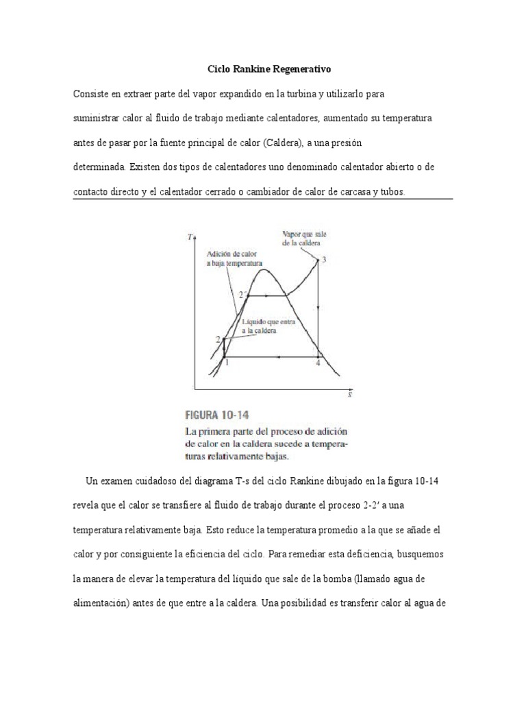 Generalidades Del Ciclo Rankine Regenerativo | PDF | Caldera | Agua