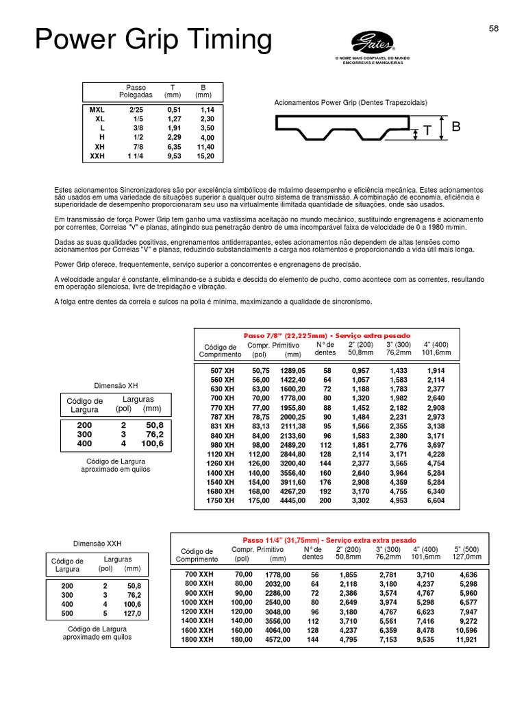 Catalogo Gates PDF | PDF | Cinemática | Mecânica