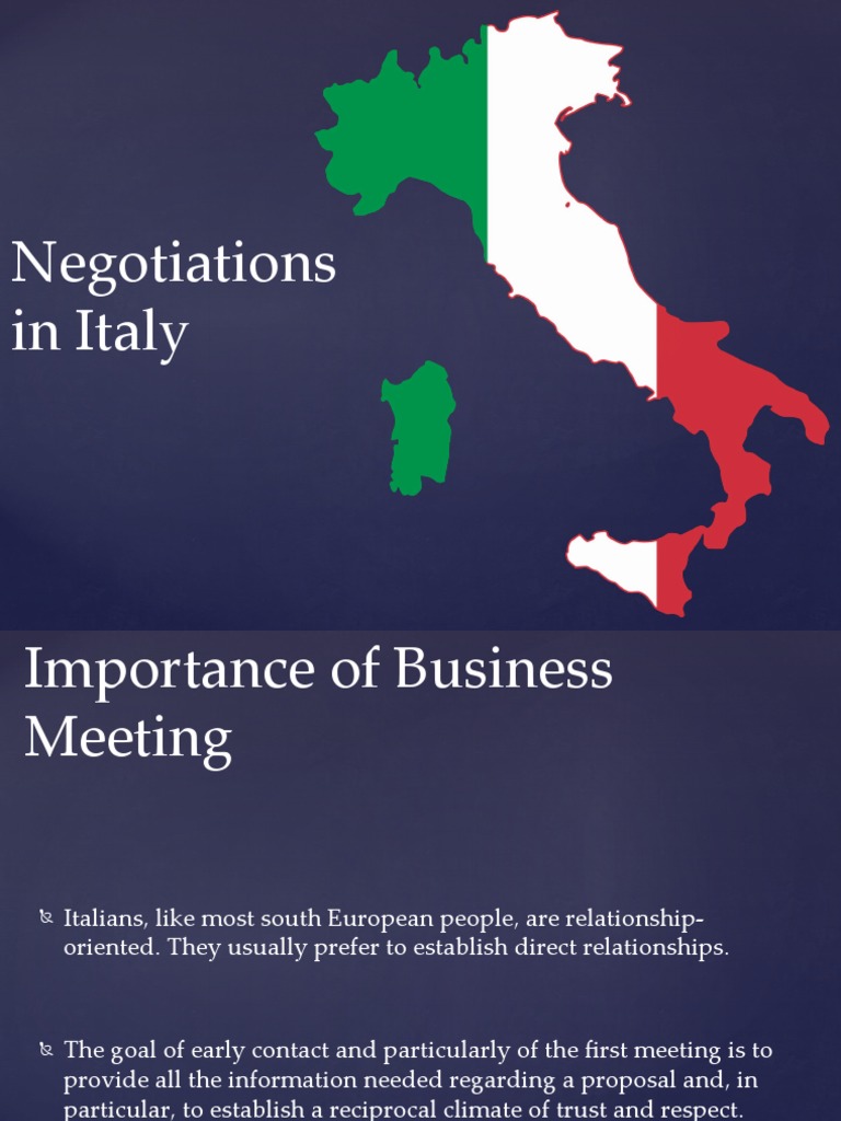 Negotiations in Italy | PDF | Negotiation | Lunch