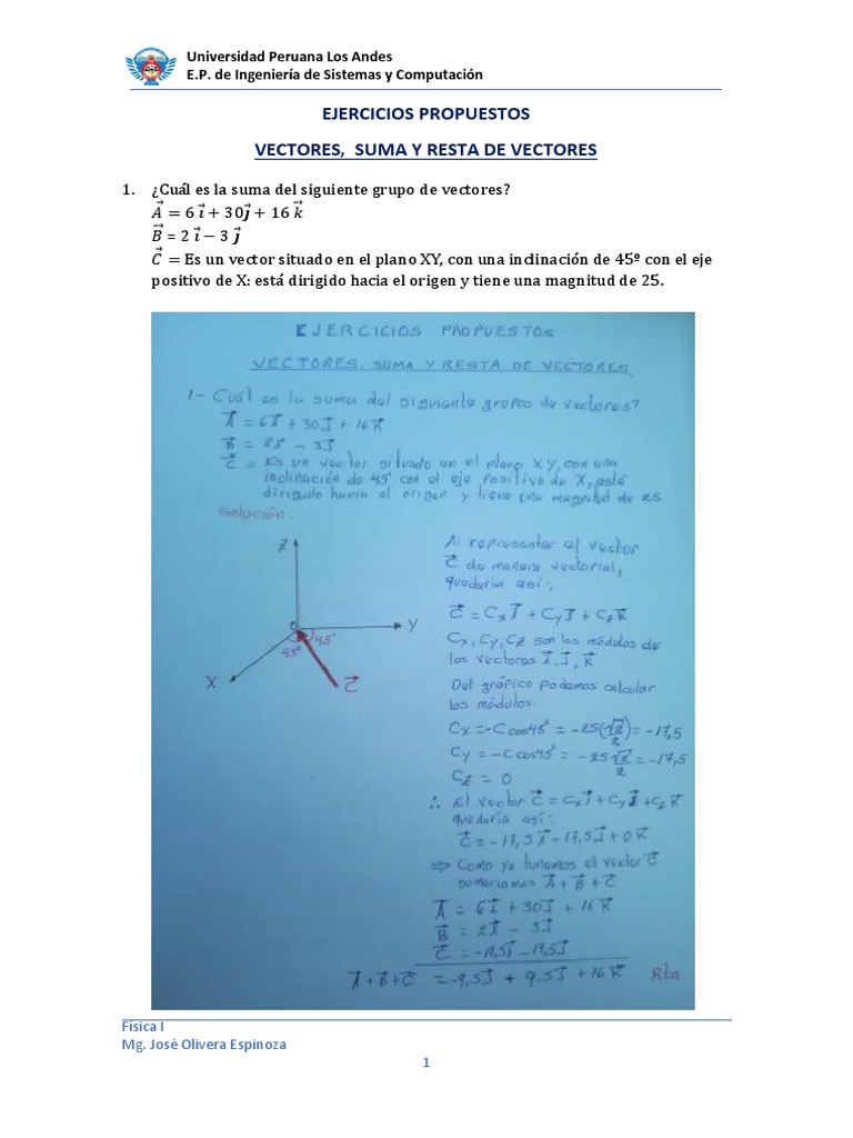 Suma y resta de vectores: Ejercicios resueltos sobre cálculo de magnitudes y direcciones ...