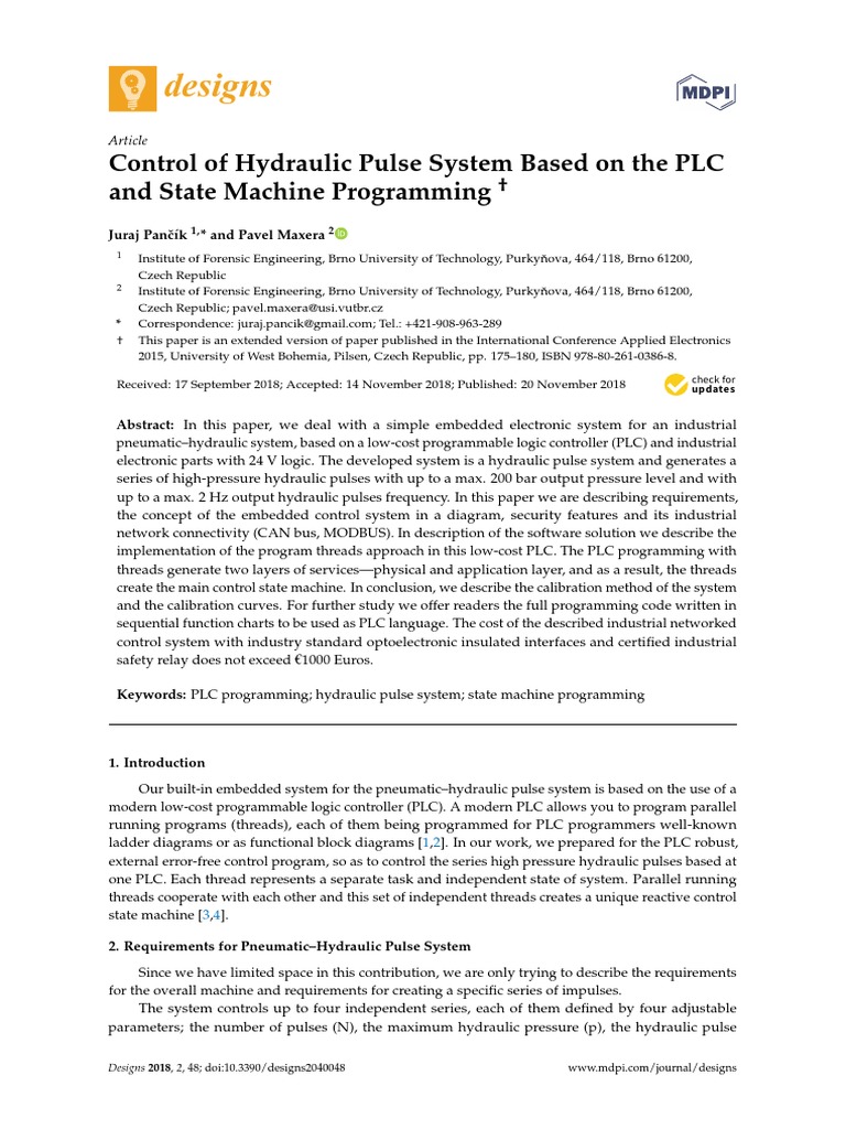 Control of Hydraulic Pulse System Based On The PLCand State Machine Programming | PDF ...