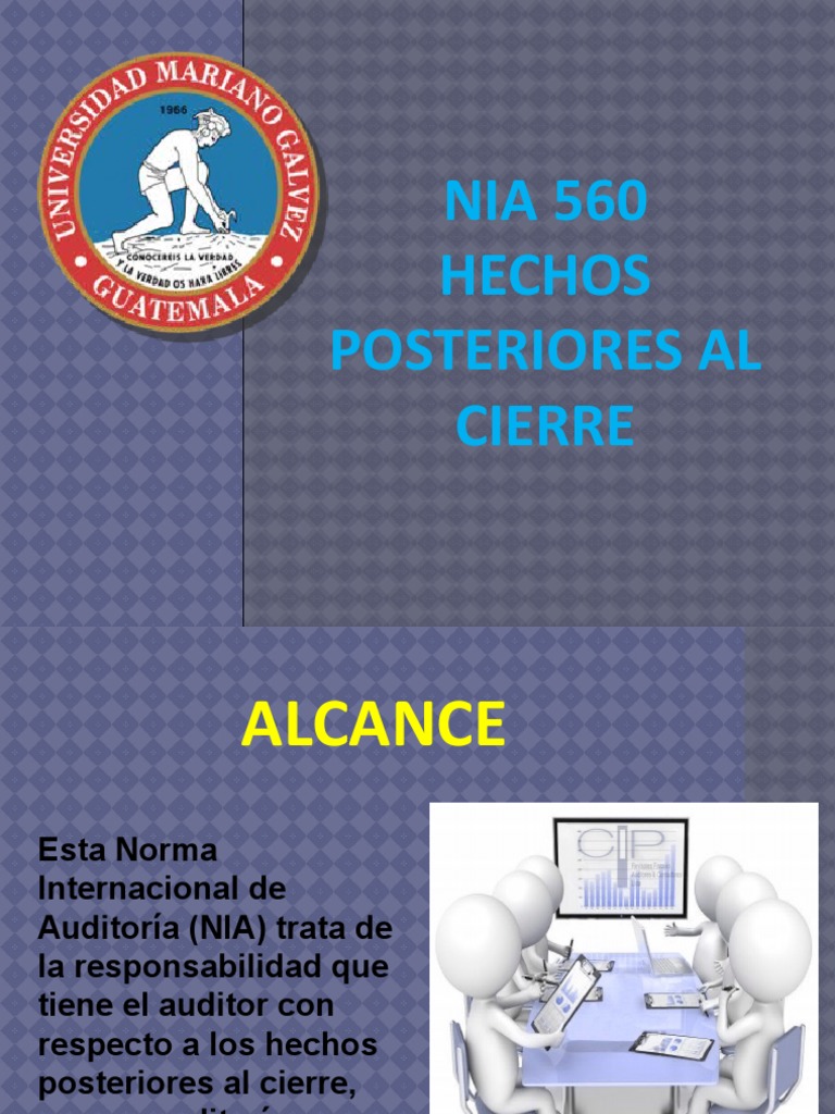 NIA 560 Exposición | PDF | Auditoría | Contralor