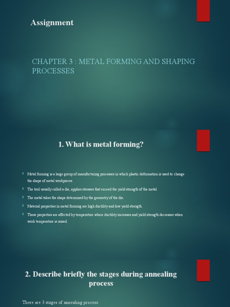 Assignment: Chapter 3: Metal Forming and Shaping Processes | PDF ...