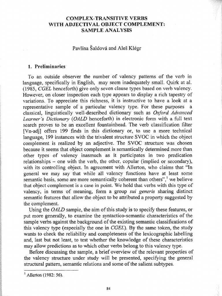 Complex-Transitive Verbs With Adjectival Object Complement-Sample ...