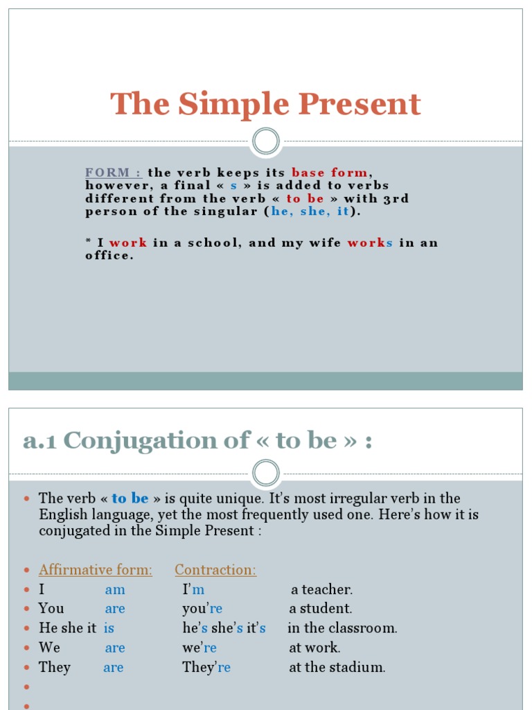 The Simple Present | PDF | Grammatical Conjugation | Morphology