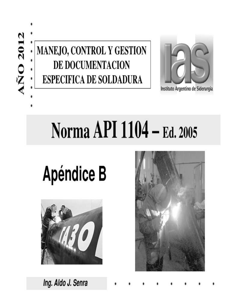 Teoría API 1104 - IAS - Cont. Doc. (II-Apéndice B) - Año 2012 | PDF ...