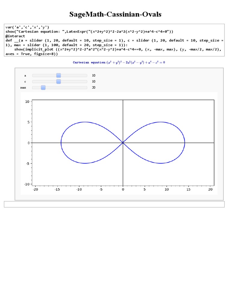 Math Enthusiasts: Cassinian Ovals | PDF | Science & Mathematics | Computers