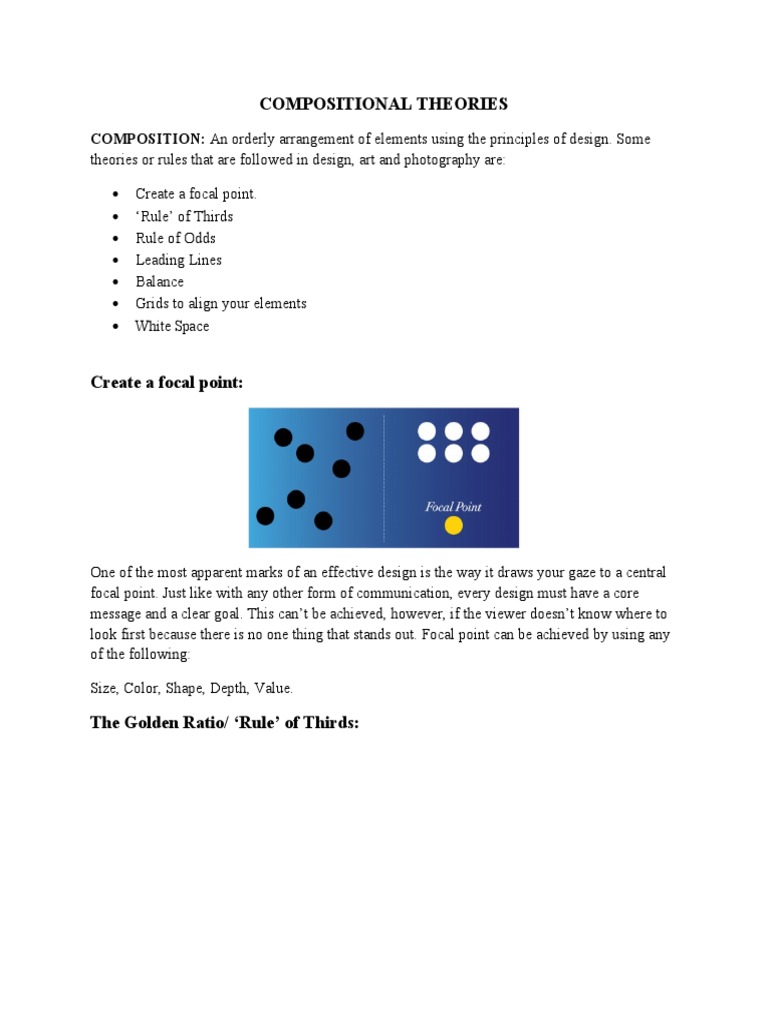 Compositional Theories: COMPOSITION: An Orderly Arrangement of Elements Using The Principles of ...