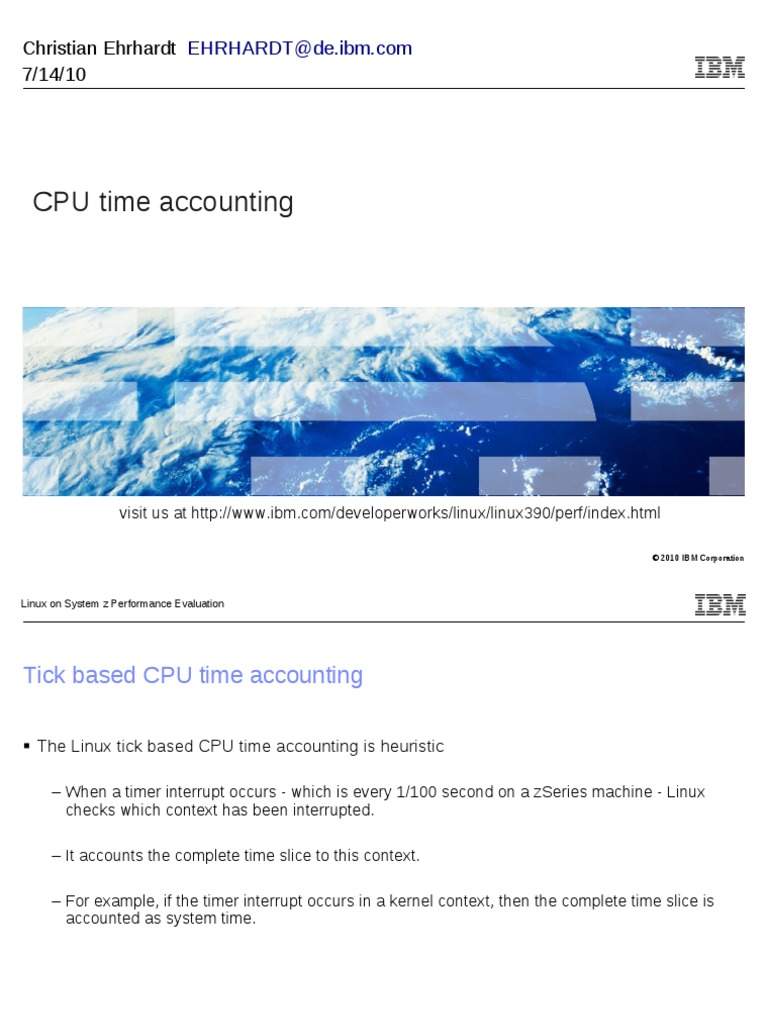 CPU Time Accounting | PDF | Operating System Technology | Computer Science
