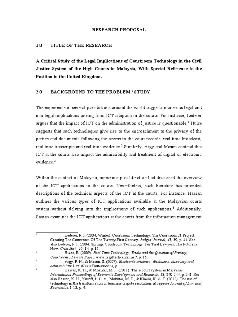 Sample Proposal For GLUP1043 | PDF | Courtroom | Videotelephony
