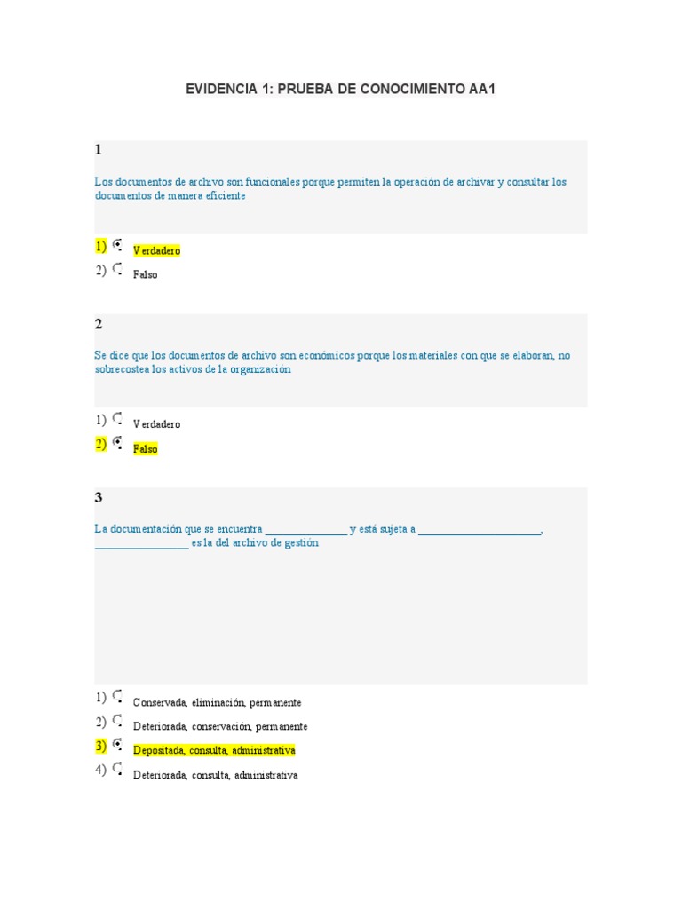 Evidencia 1 Prueba Conocimiento AA1 | PDF | Economias | Business